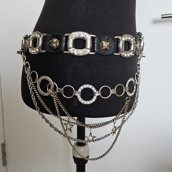 d.i.a | Accessories | Dia Gyaru Layered Silver And Gold Star Chain Belt ...
